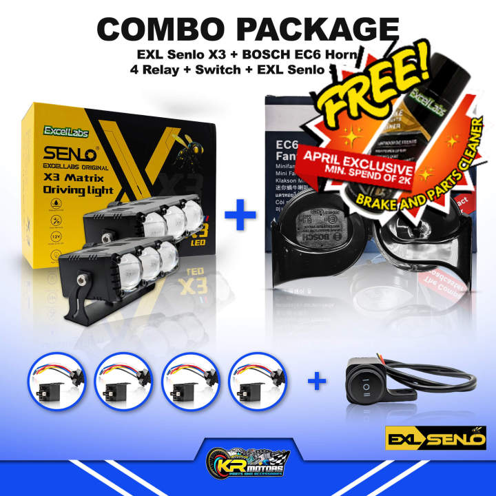 COMBO PACKAGE - ORIGINAL SENLO X3 MATRIX DRIVING LIGHT V3 + BOSCH EC6 ...