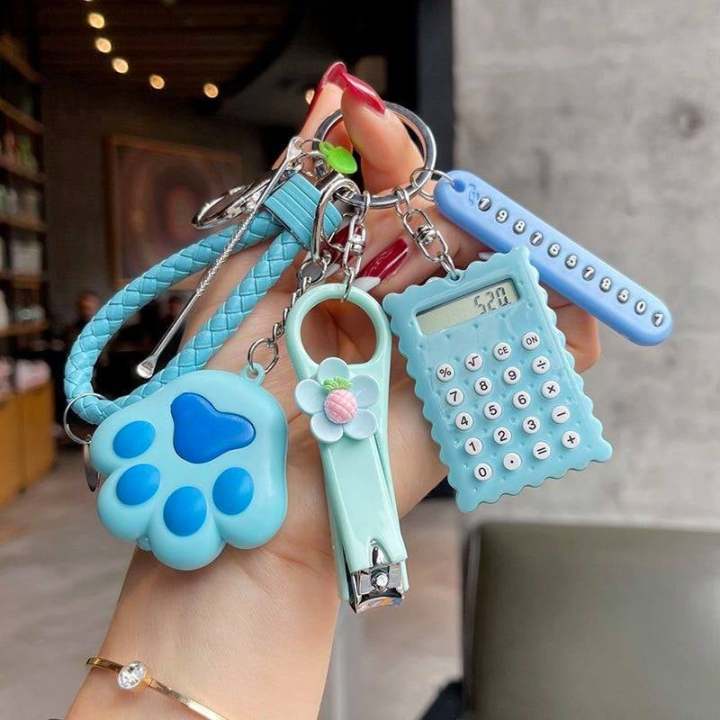 3in1 CUTE KEYCHAIN WITH PAWS FLASHLIGHT NAIL CLIPPER AND MINI ...