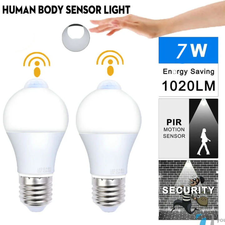 LED Bulb Human Body Induction Night Light PIR Infrared Motion Sensor ...