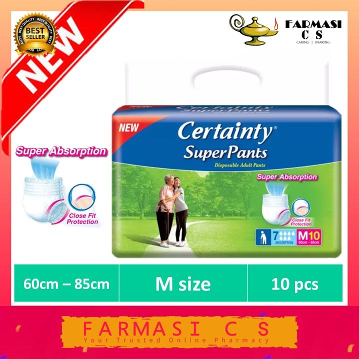 Certainty SuperPants Disposable Adult Pants M Size 10 pieces - 1 pack ...