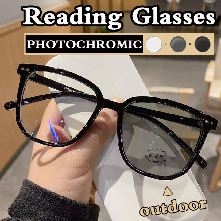 3 in 1 Photochromic Reading Glasses for Women Men +50 +75 +125 +175 ...