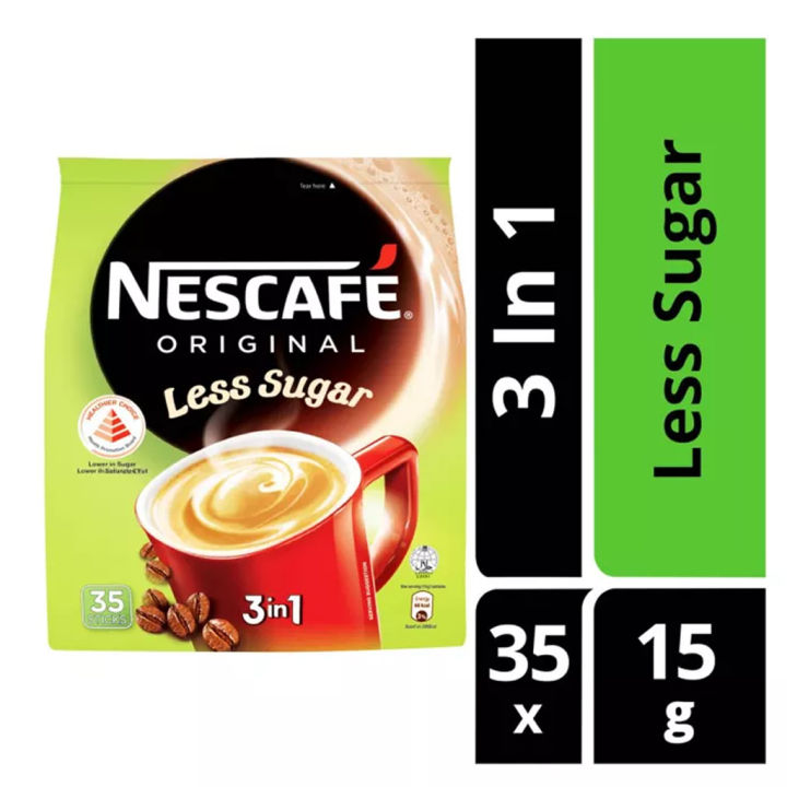 Nescafe 3-in-1 Original Less Sugar Coffee (35 Sticks x15g) | Lazada PH