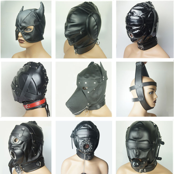 【Big-promotion】 Full Hood For Couples Slave Harness Padded Gimp /ring ...