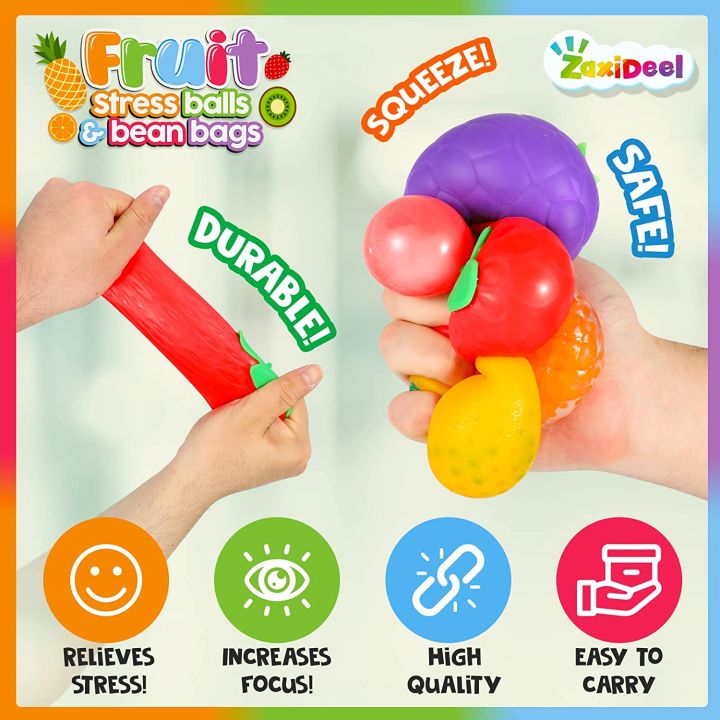 Kids Squishy Beans Fidget Sensor Toys Fruit Stress Ball Fruit | Lazada PH