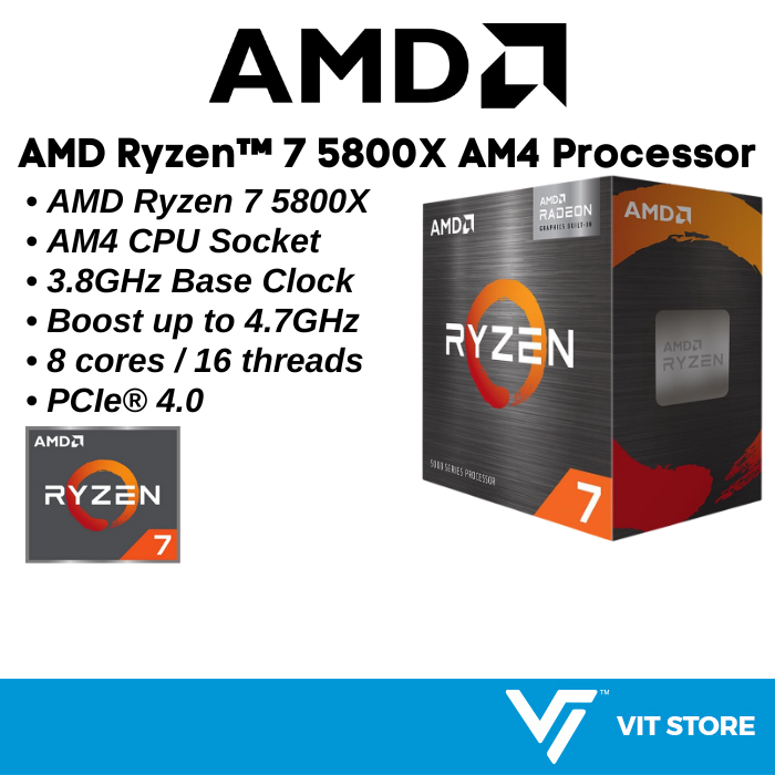 AMD Ryzen 7 5700G / 7 5700X / 7 5800X AM4 Desktop Processor CPU 8C 16T | Lazada Singapore