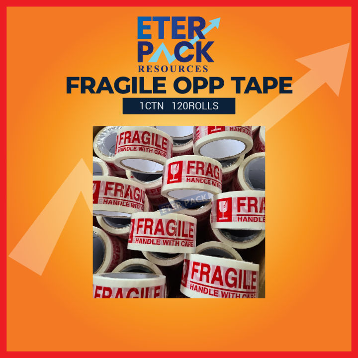 1Ctn 120rolls Fragile OPP Tape 50mic x 45/48mm x 50M Ready Stock | Lazada