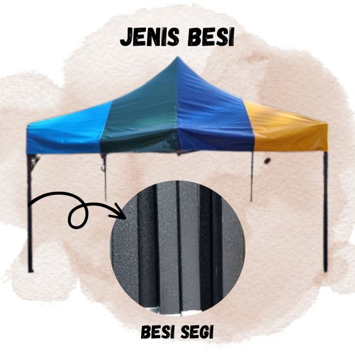 KHEMAH 10X10 PVC TARPAULIN FABRIC RAINBOW (BESI BULAT) | Lazada