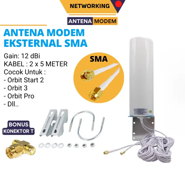 Antena Eksternal 3G 4G LTE Modem Orbit Star 2 12dBi Konektor SMA ...