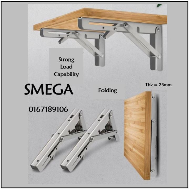 SMEGA Foldable L Bracket with Spring [Black/White][1Pair/1 Pasang ...