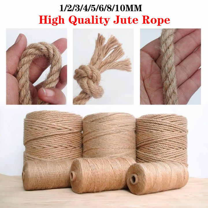 1mm-10mm Natural Jute Rope String Ribbon Crafts DIY Vintage Jute Cord ...