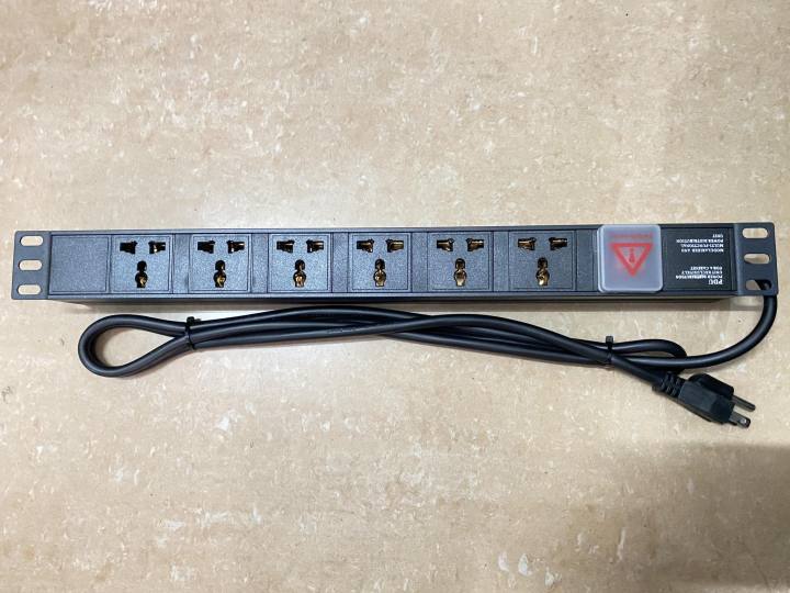 6 Slots Universal ALLOY Rack Mount PDU Power Distribution Unit Power ...