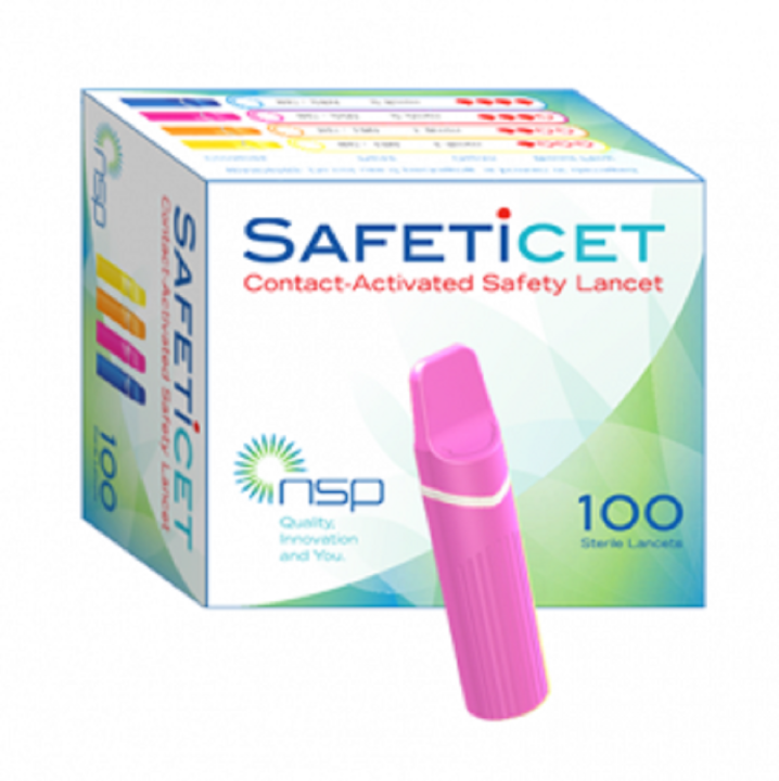 Safeticet Lancets PINK -Safe and Painless to test blood glucose.No need ...