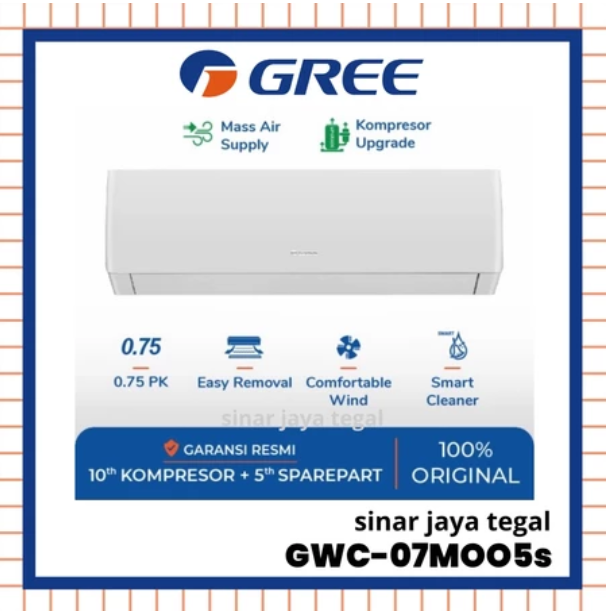 AC SPLIT GREE 3/4 PK GWC-07MOO5S STANDAR NEW (HANYA UNIT) | Lazada ...