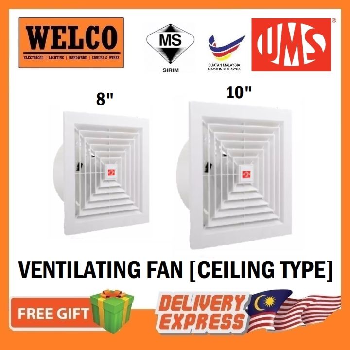 UMS CEILING MOUNTED EXHAUST/VENTILATING FAN [8, 10, 12] MALAYSIA BRAND ...