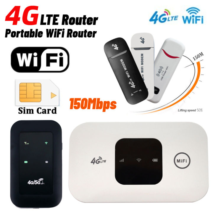 4G WIFI 150Mbps LTE Wireless Router Portable Modem With Sim Card Slot Mobile Wifi Hotspot For ...