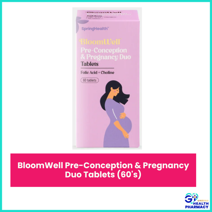 BloomWell Pre-Conception & Pregnancy Duo Tablets (60's) (folate choline ...