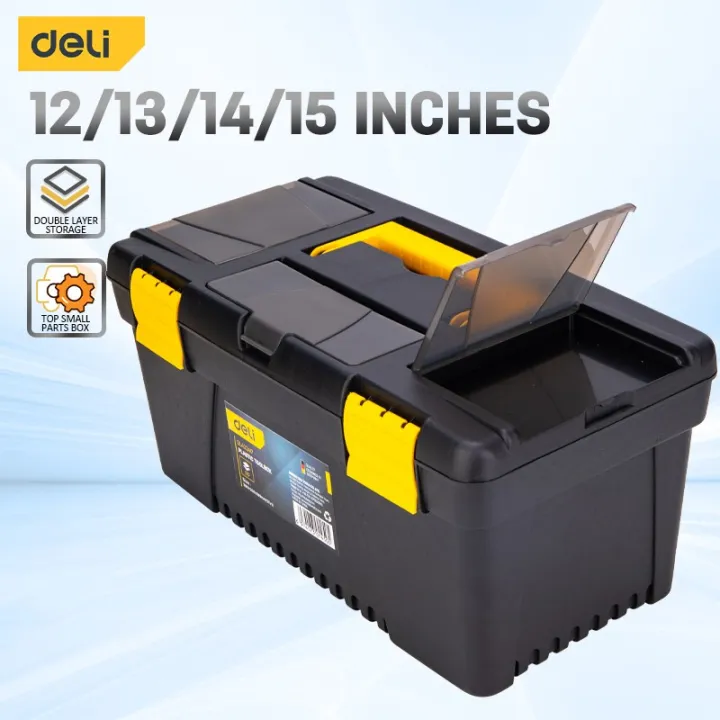 Deli Double Layer Multifunction Tools Box Storage 12" 13" 14" 15" PP ...