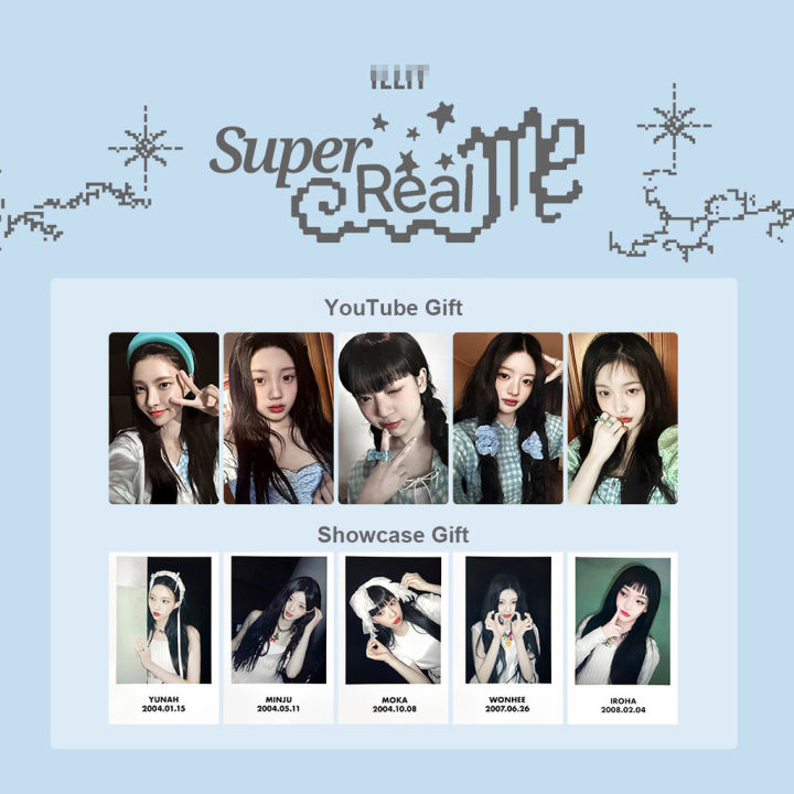 Kpop HYBE ILLIT อัลบั้มใหม่ Super Real Me บัตรของขวัญที่ชื่นชอบบัตร MINJU MOKA IROHA | Lazada.co.th