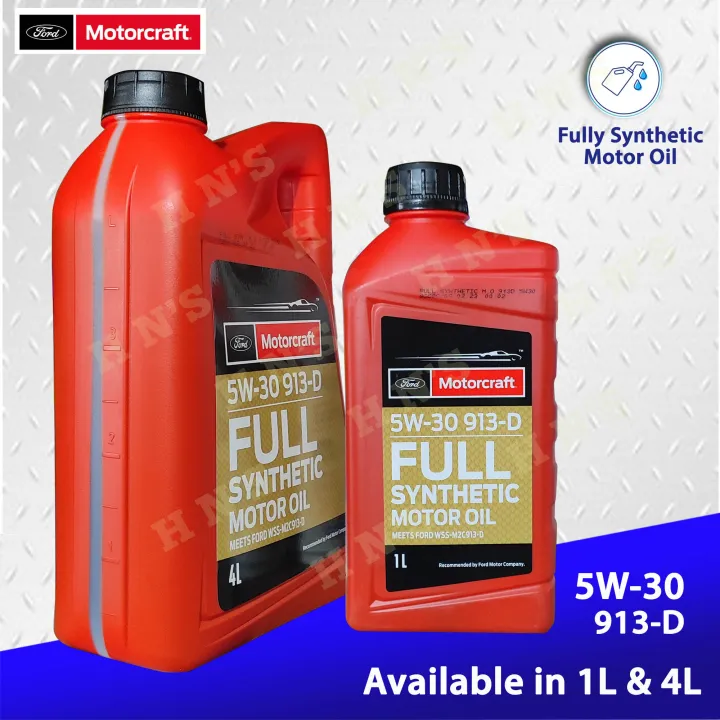 Motorcraft Fully Synthetic Motor Oil 5W-30 ( 913-D ) Meets FORD WSS ...