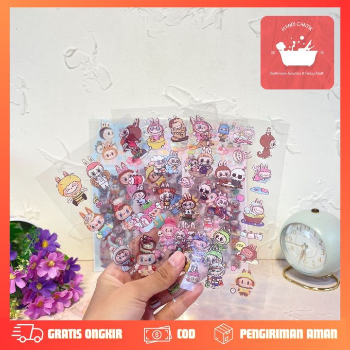 STIKER LABUBU ISI 3 LEMBAR 66 TEMPELAN LABUBU STICKER ST-1541 SZ-135 ...