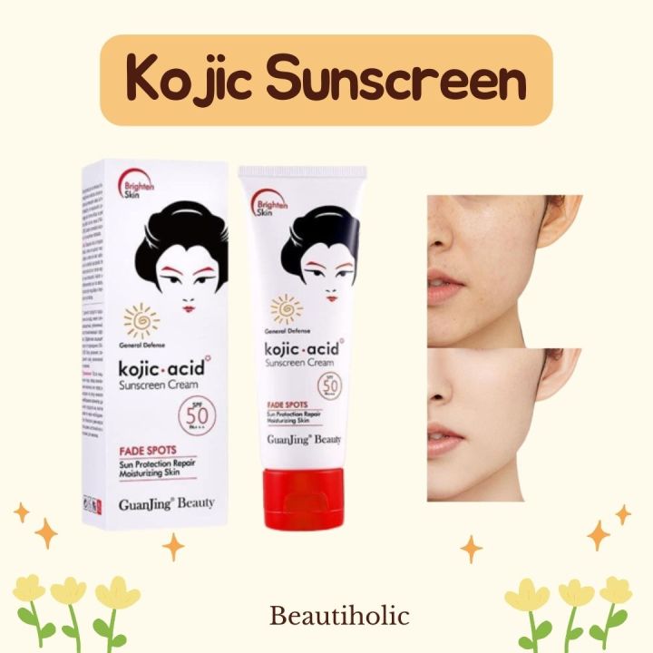 100% Very Effective Original KOJIC ACID COLLAGEN WHITENING SUNSCREEN CREAM SPF 50 - Face Whole ...