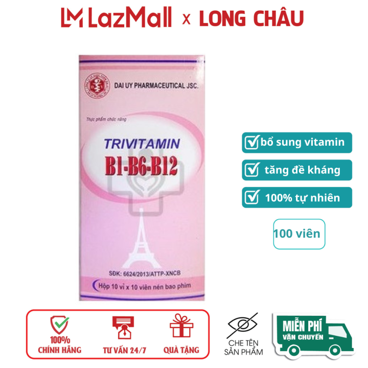 Vitamin tổng hợp Trivitamin 3B giúp tăng đề kháng, tăng sức khoẻ hộp ...