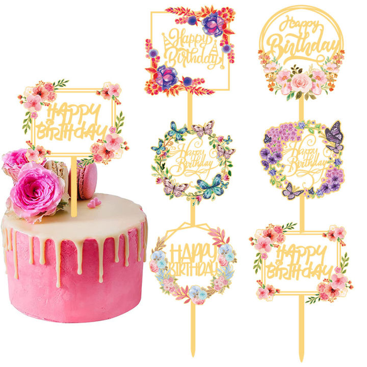 Acrylic Cake decoration Deco Insert plate tools Toppers for Birthday ...