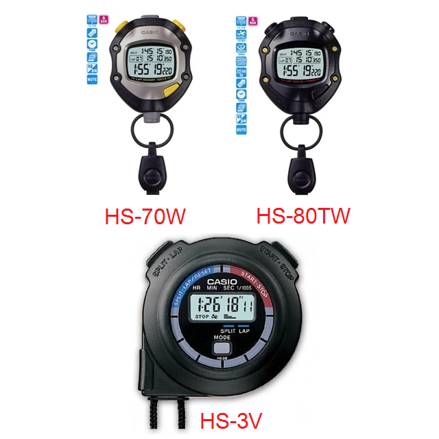 (ออกใบกำกับภาษีได้) CASIO นาฬิกาจับเวลา รุ่น HS-70W ,HS-80TW และ HS-3V ...