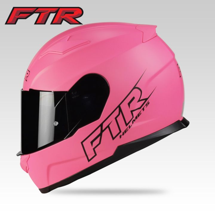 FTR Helmets XR500 Pro - Solid Matte Pink Full Face Single Visor Helmet ...