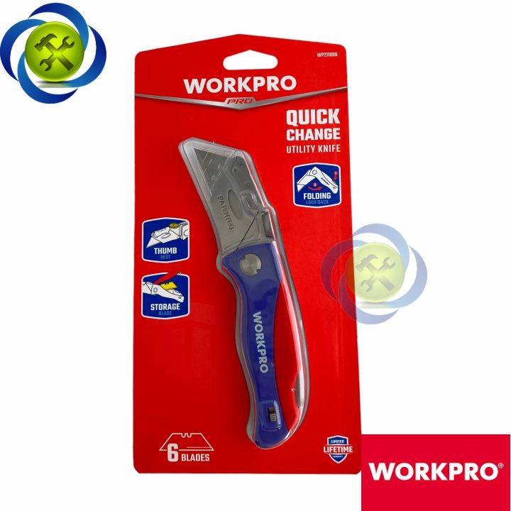 Dao rọc cáp Workpro WP211006 gấp gọn thân nhựa thay lưỡi nhanh | Lazada.vn