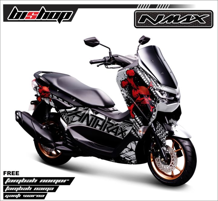 DECAL ALL NEW YAMAHA NMAX 155 VVA 2019 - 2023 MOTIF ANTRAX FULL BODY ...