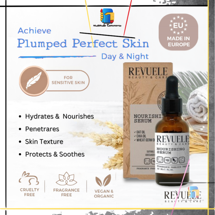 Revuele Vegan & Organic Nourishing Serum (30ml) With Vitamin C & E ...