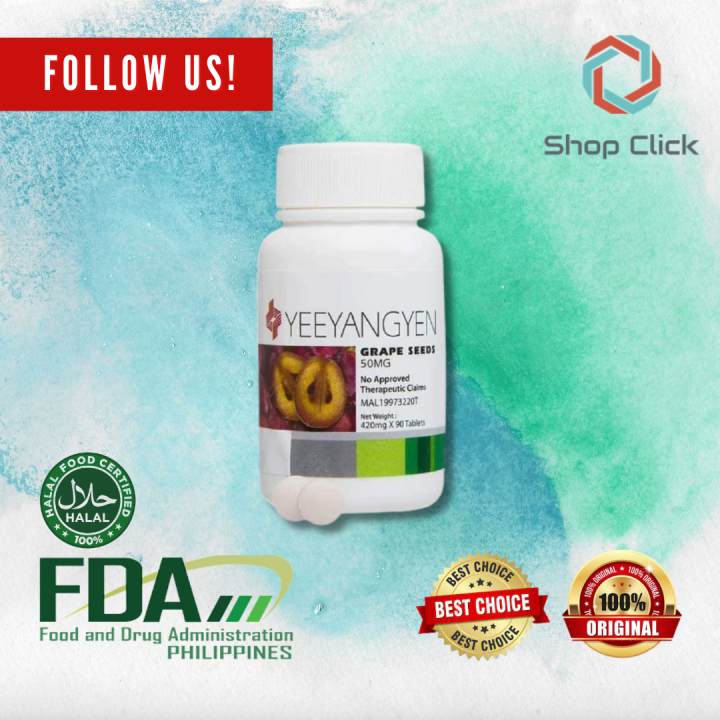 AUTHENTIC FDA APPROVED DYNAPHARM YEEYANGYEN 90 TABLETS GRAPE SEED ...
