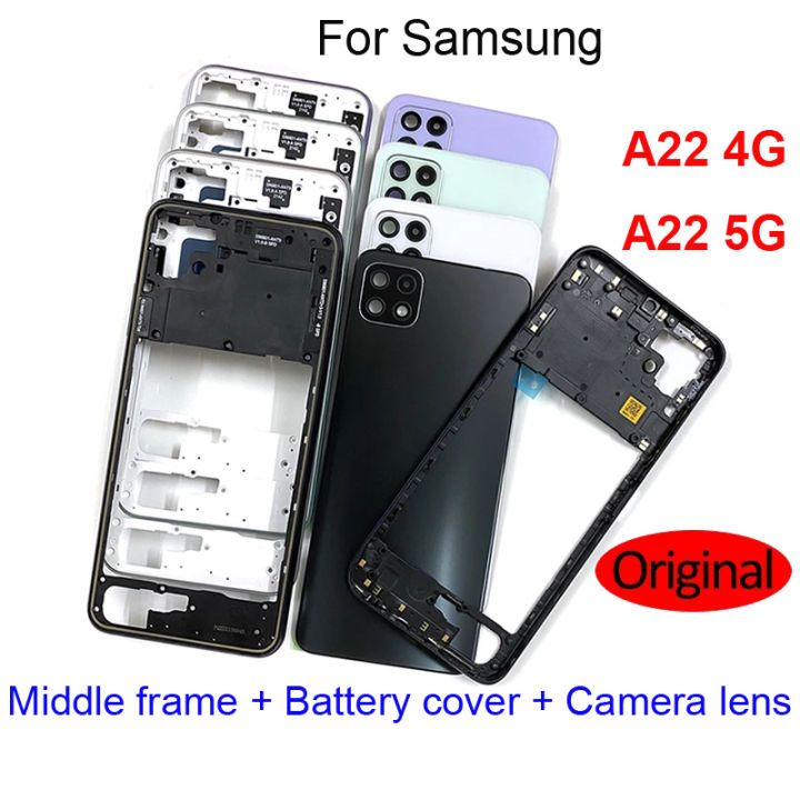 For Samsung Galaxy A22 4G 5G Original Back Cover Housing And Middle ...