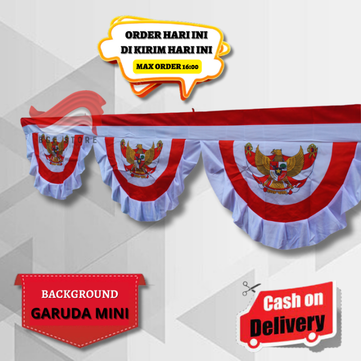 BENDERA BACKGROUND GARUDA MINI 10 GELOMBANG | Lazada Indonesia
