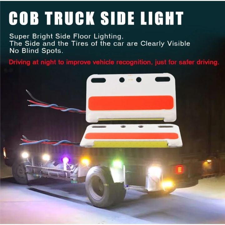 24V Super Bright COB Truck Lorry Side Light Waterproof Led Signal Width ...