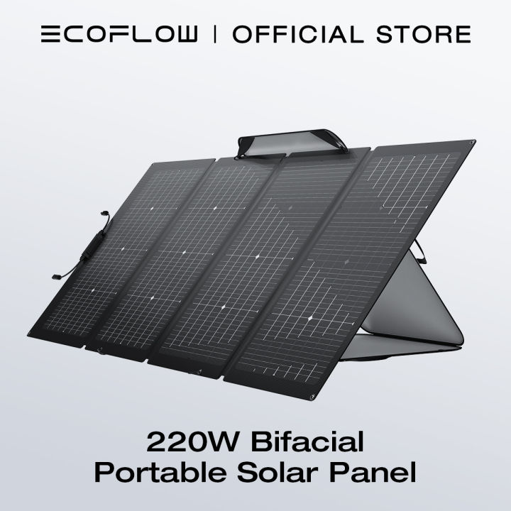 ECOFLOW 220W Bifacial Foldable Solar Panel Complete with Adjustable ...