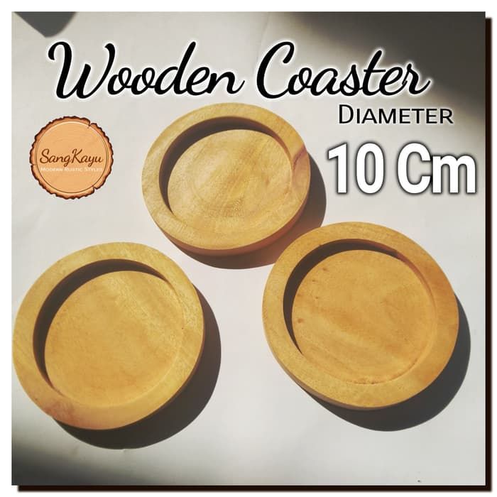 Edge line Wooden coaster 10 x 1 Cm Tatakan gelas kopi kayu unik ...