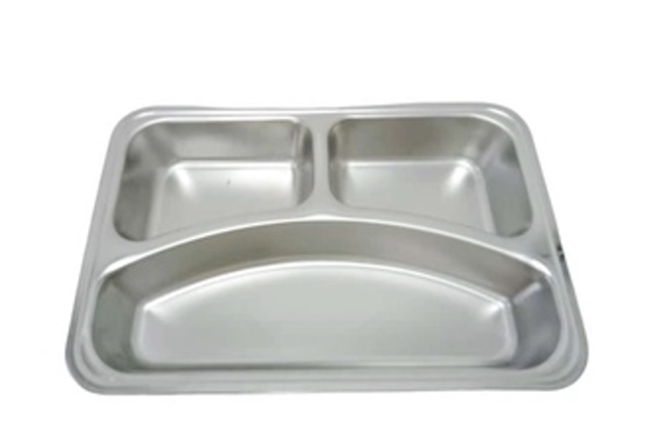 Stainless Steel Fast Food Dinner Plate with Cover divided dinner dish ...