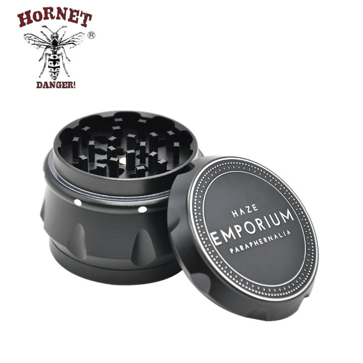 Haze Emporium Grinder V.4 Deep Black 4 Layer Metal Herb Herbal Grinder ...