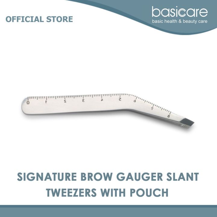 Basicare Signature Brow Gauger Slant Tweezer With pouch BCSB01 | Lazada PH