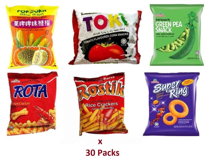 Local Snacks (Mini Pack) - Popcorn Durian / Toki Tomato / Super Ring ...