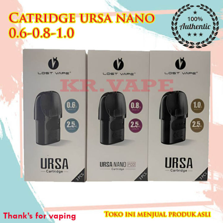 Catridge Ursa Nano Authentic 100% (2.5ml) /lostvep Ursa Nano Cartridge(0.6-0.8-1.0)/lostvap ursa ...