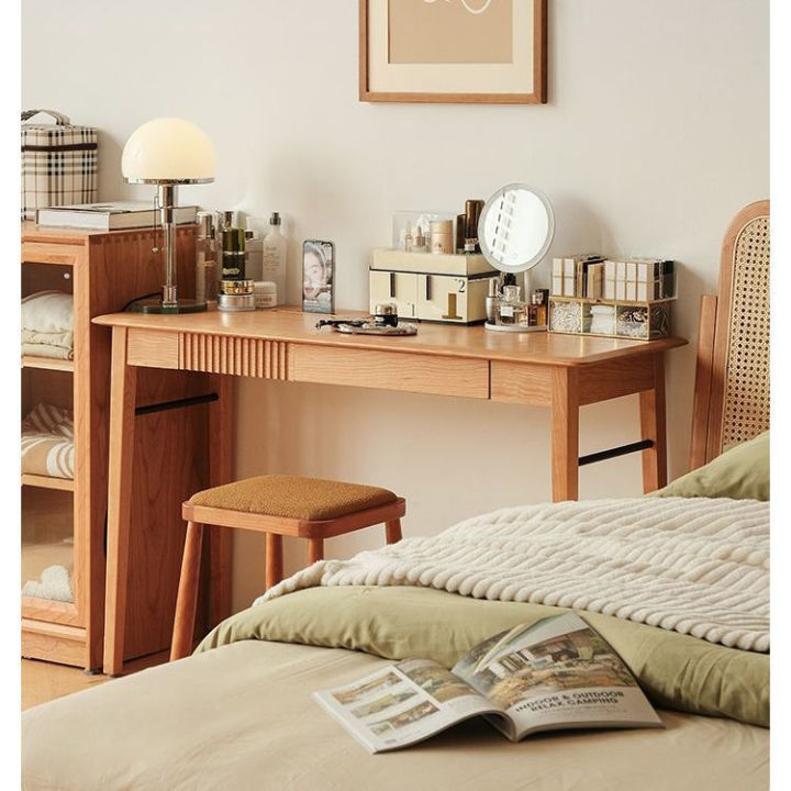 Solid Wood Desk Japanese Narrow Computer Desk Solid Wood Cherry Wood ...