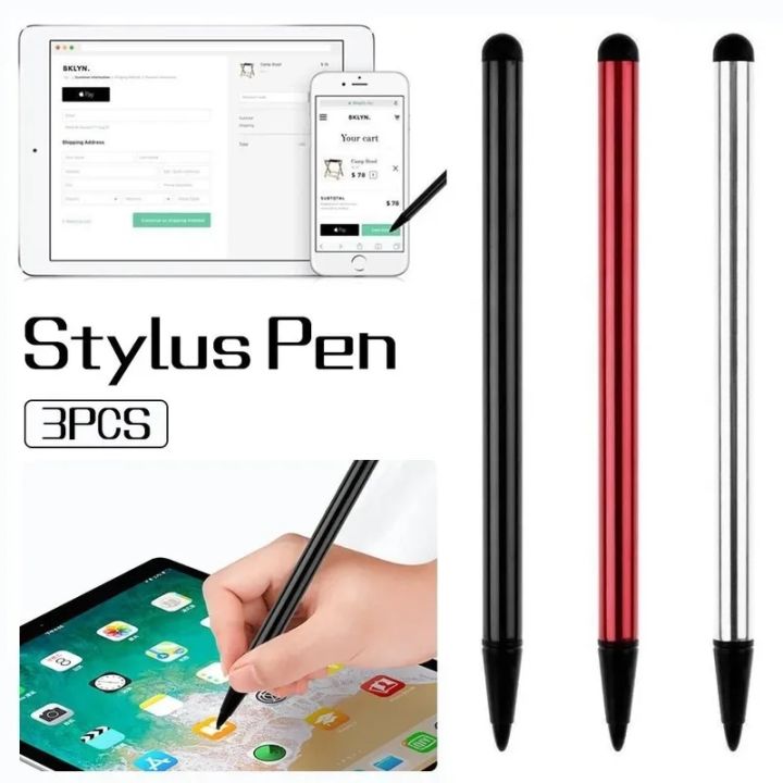 3pcs Universal Mobile Tablet Computer Drawing Touch Screen Stylus 2-In ...