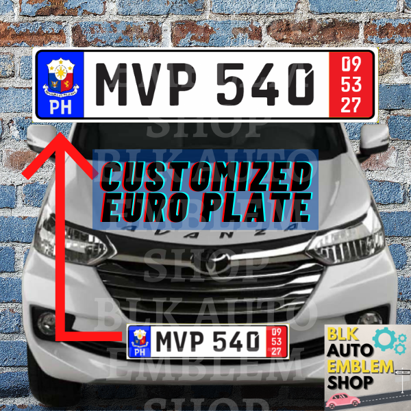 1pc / 2pcs Customized Galvanized EURO Plate Number with Philippine Flag ...
