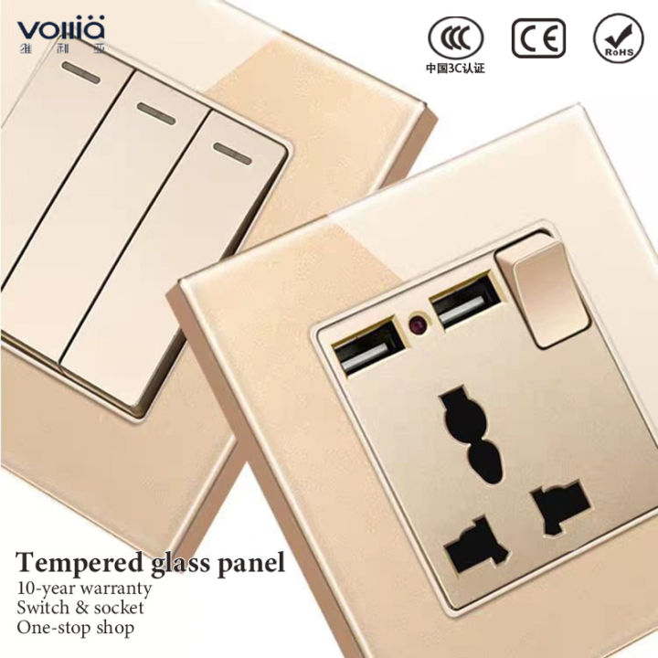VOLLIA 220V Electrical Modern 13amp Philippines Socket Switch Off/on ...