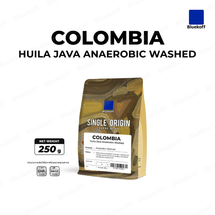 Bluekoff เมล็ดกาแฟ อราบิก้า 100% Colombia Huila Java Anaerobic Washed ขนาด 250 กรัม | Lazada.co.th