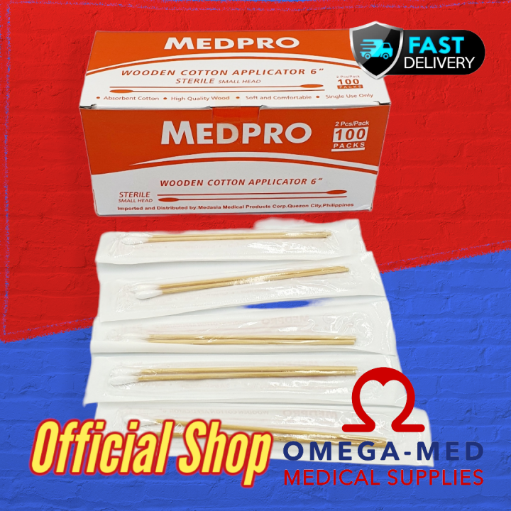 WOODEN COTTON APPLICATOR STERILE (sold per box) | Lazada PH