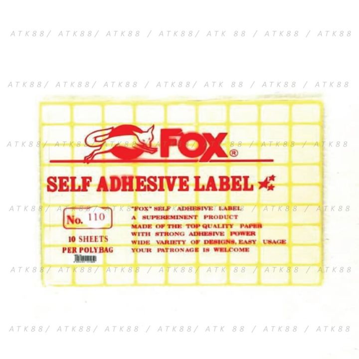Kertas / Label Stiker Fox No. 110 uk. 16 x 22 mm (Persegi Panjang ...